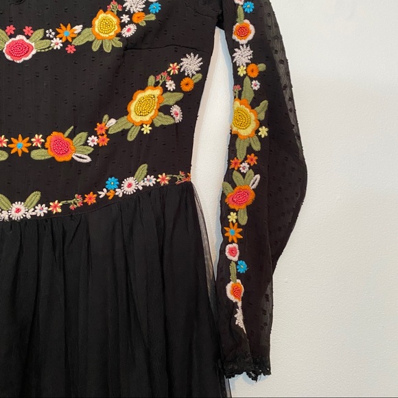Modcloth | Dresses | Modcloth Folklore Embroidered Long Sleeve Dress ...